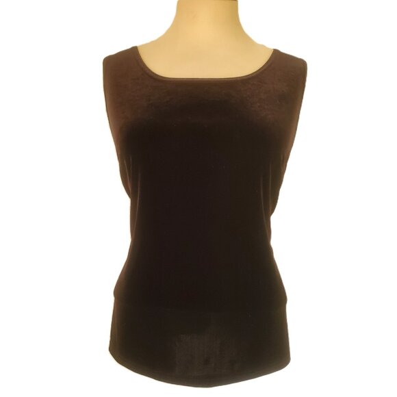 Laura Scott | Tops | Laura Scott Stretch Black Velvet Sleeveless Scoop ...